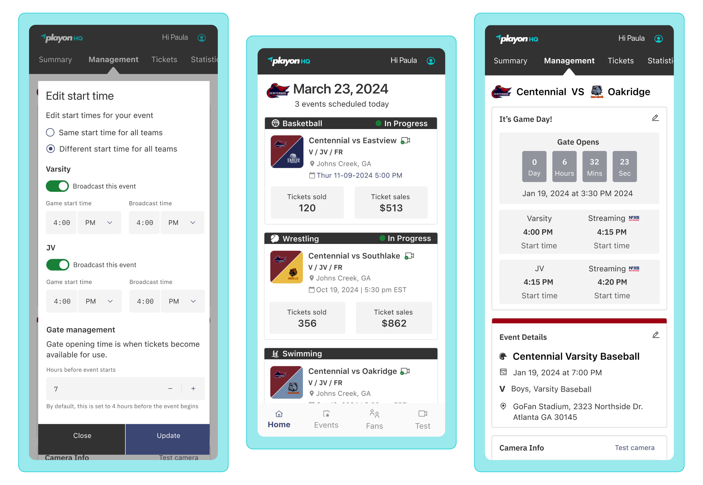 PlayOn HQ - Event Management